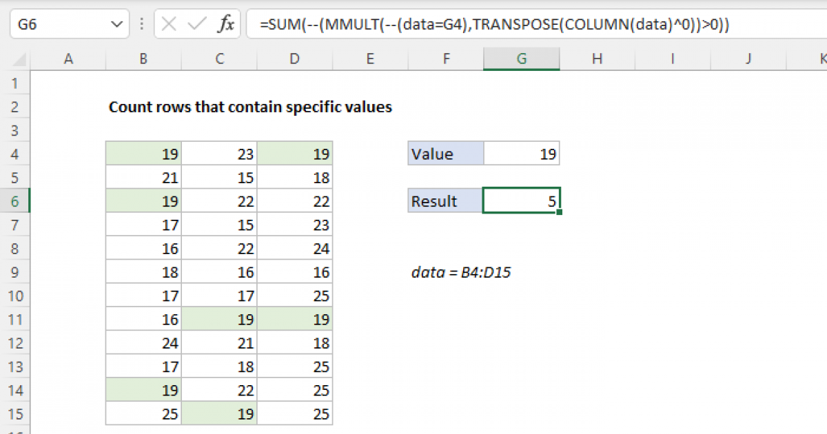Count Rows That Contain Specific Values Excel Formula Exceljet